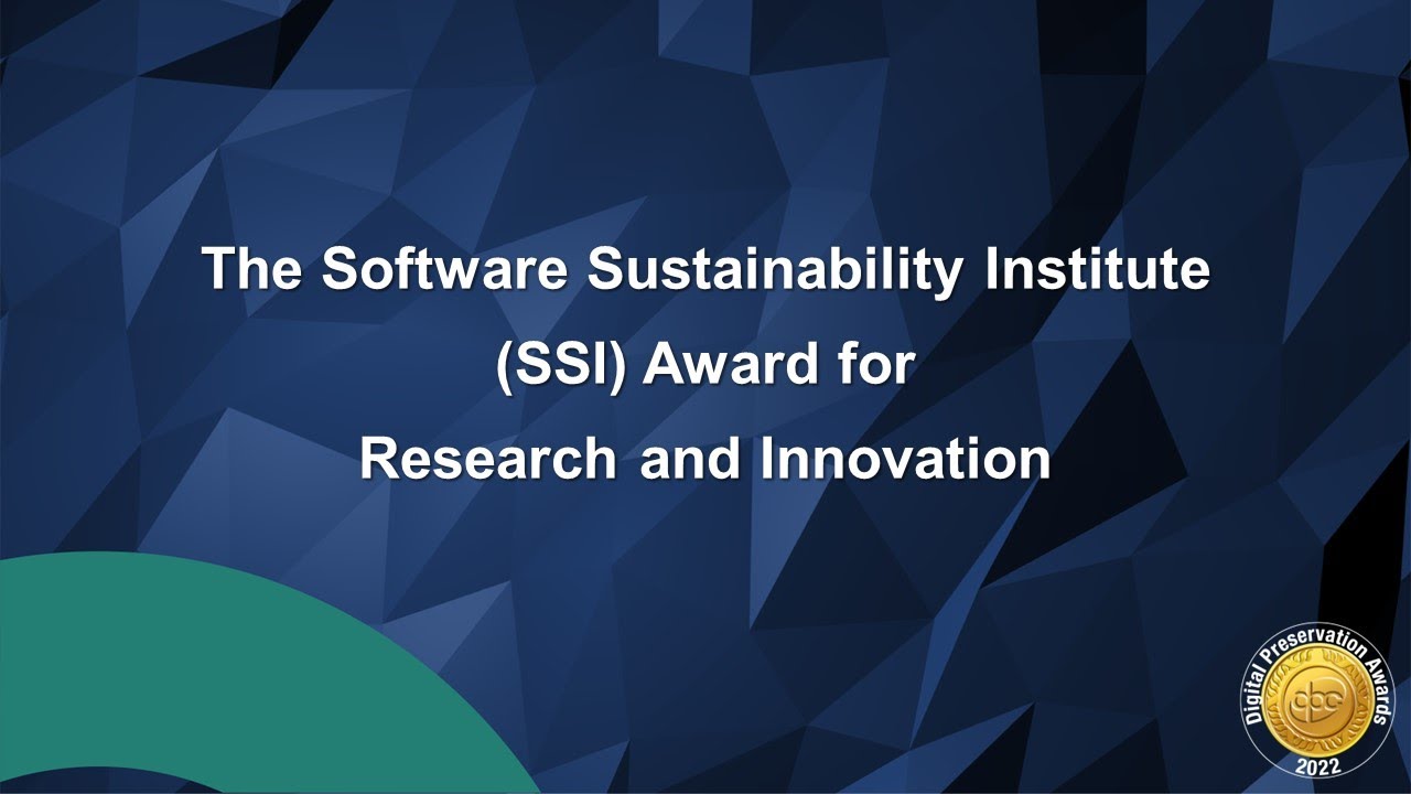 DPA2022: Finalists for the Software Sustainability Institute Award for ...