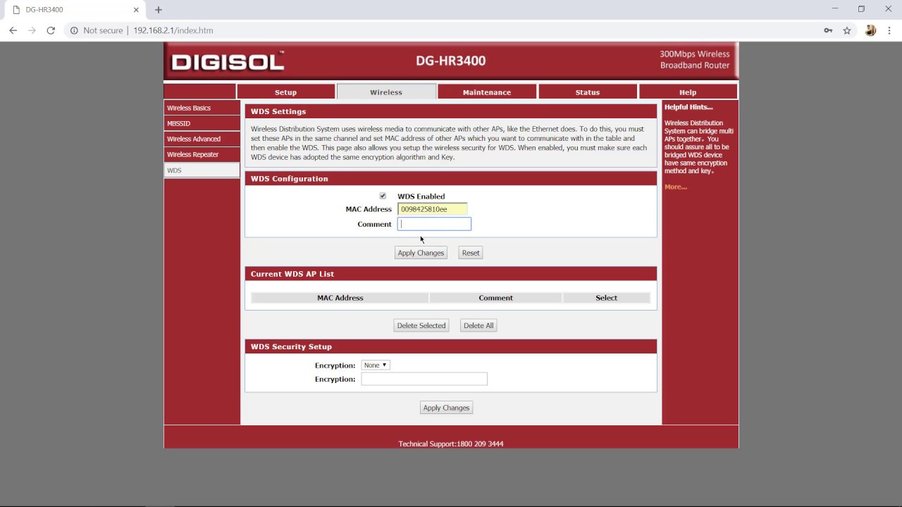 [Digisol DG-HR3400] Mac Filtering, DHCP Static IP, WDS and time ...