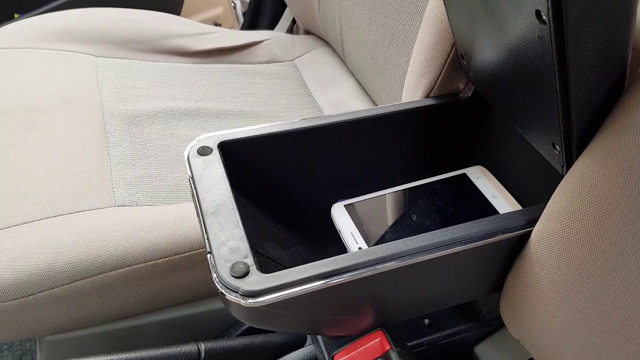 Universal Arm Rest Console Box 6 Ports Charger BLACK - YouTube
