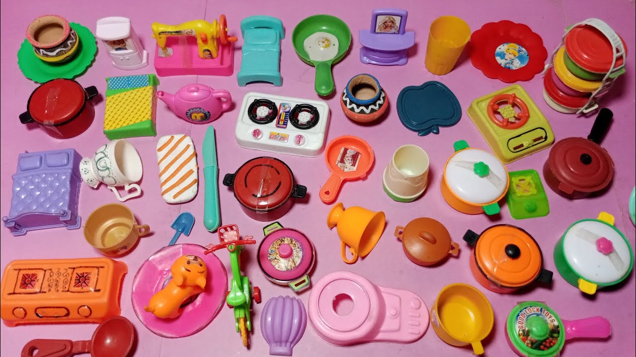 4 minutes satisfying with unboxing cute mini kitchen |Asmr (no music ...