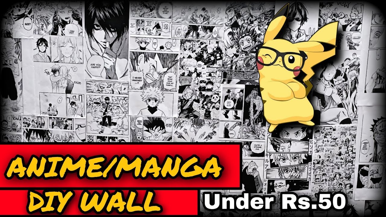 DIY Manga Wall Tutorial | Anime/Manga Wall Under Rs.50 | #India - YouTube
