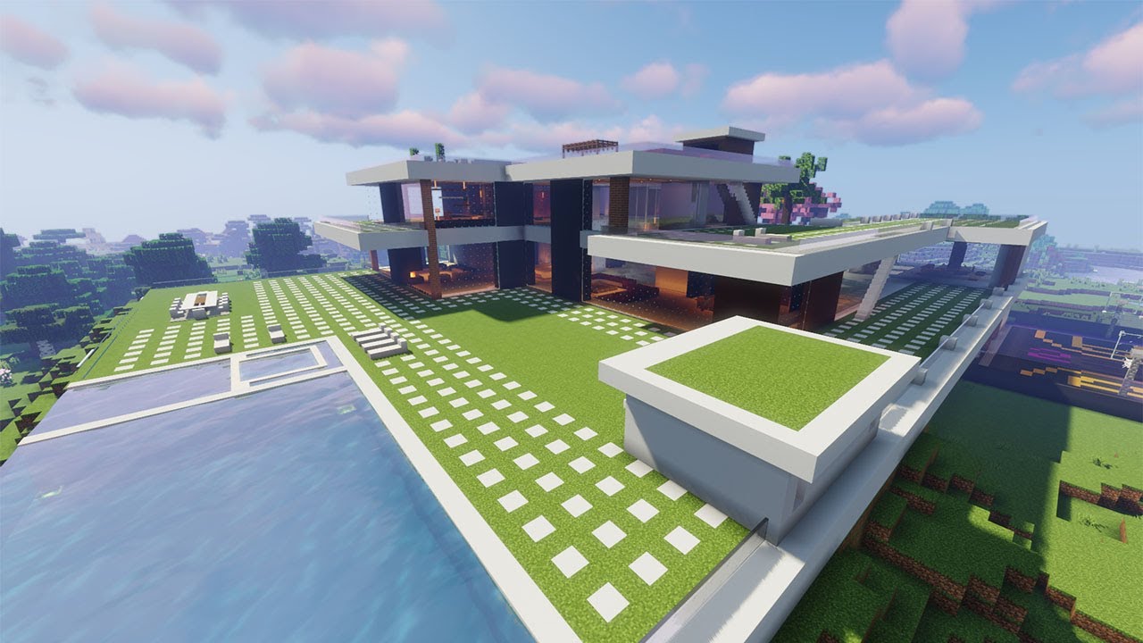 Minecraft: $45,000,000 Mega Mansion / Big Modern House - YouTube