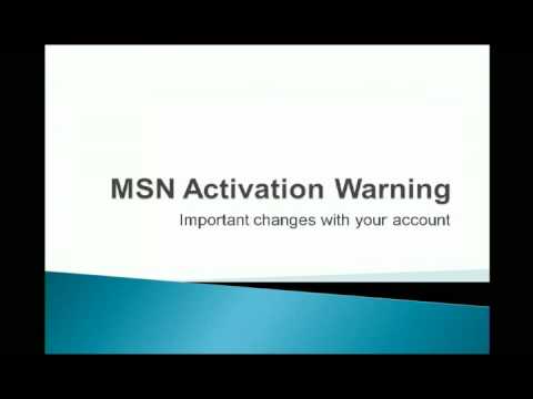 IMPORTANT: MSN Account Activation - YouTube