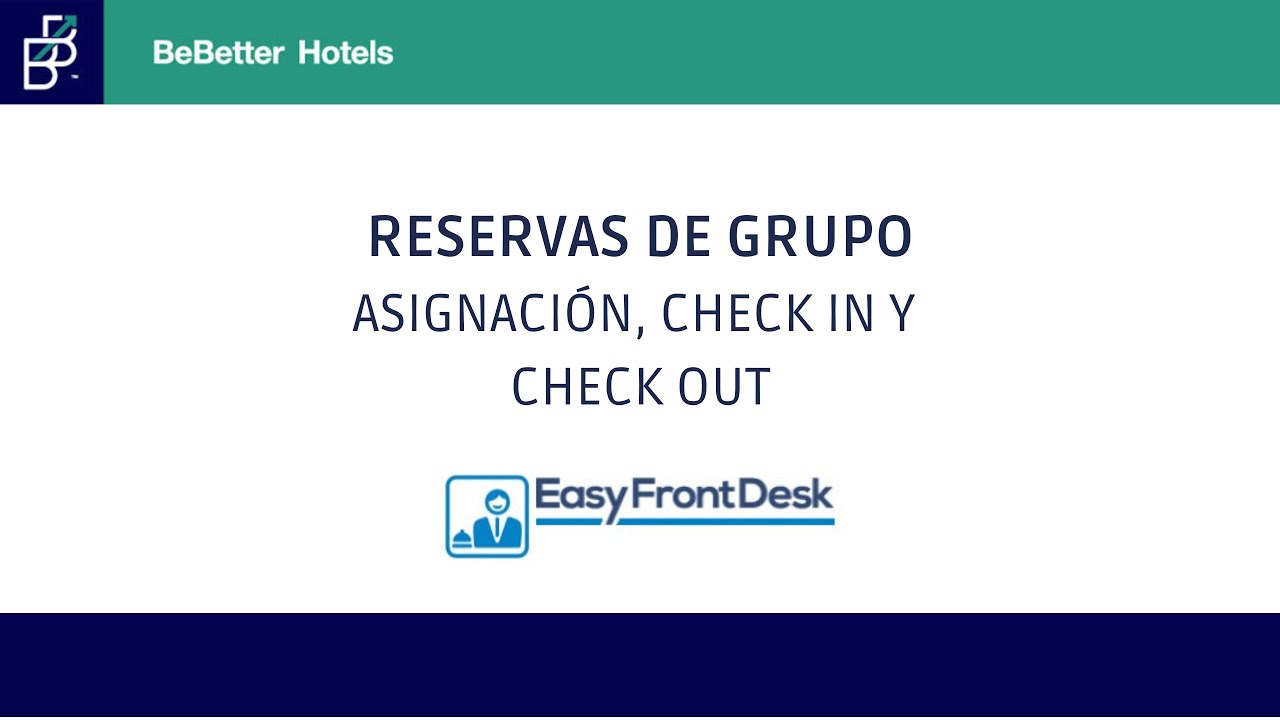 Asignación, check in y check out de reservas de grupo - PMS - YouTube