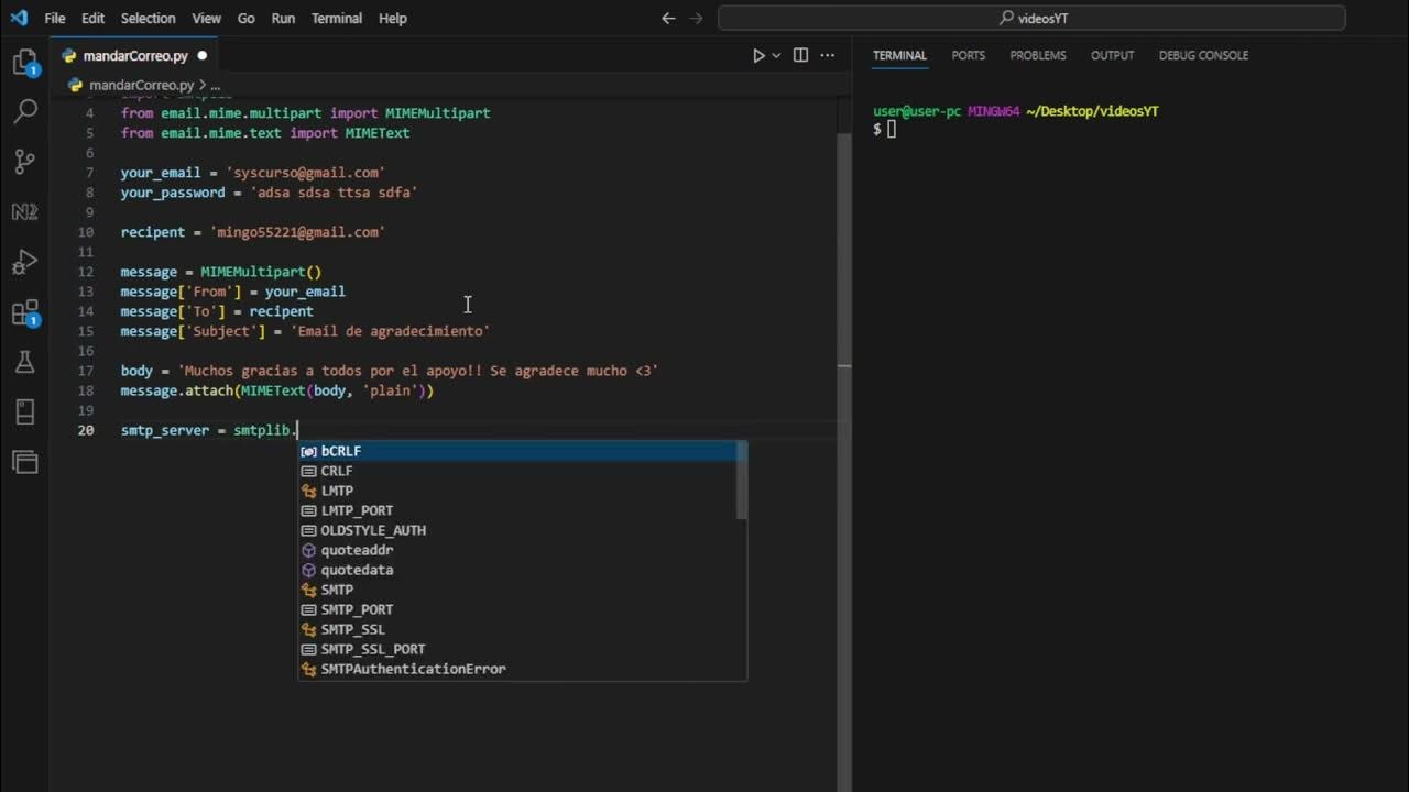 Enviar correos con Python - YouTube