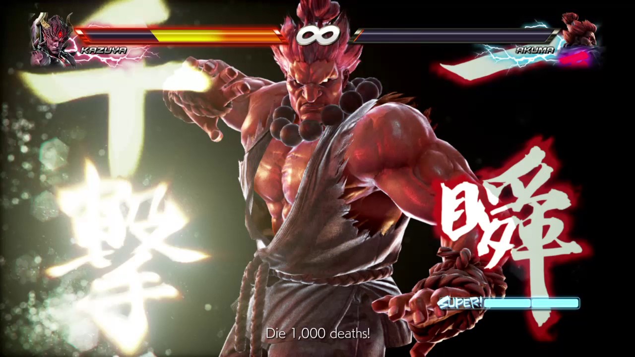 TEKKEN™7 Akuma's death move demolish half bar to Kazuya - YouTube