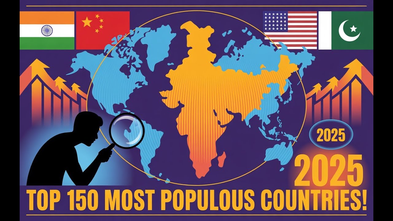 Top 150 Most Populous Countries in 2025! 🌏 Population Rankings Revealed ...