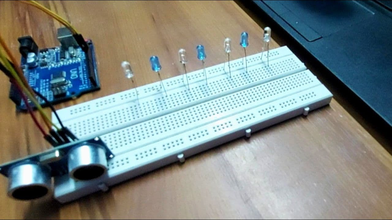 Distance indication using led and Ultrasonic sensor| Ultrasonic ...