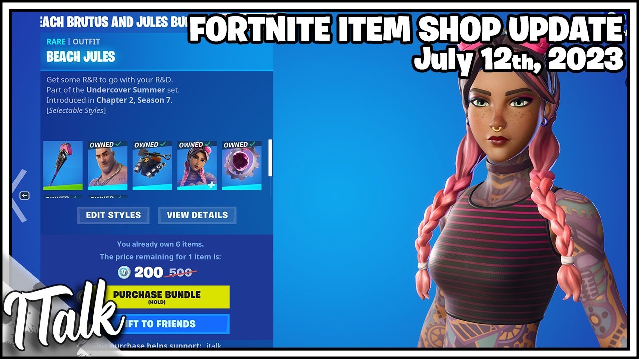 Fortnite Item Shop BEACH JULES IS BACK ALREADY! [July 12th, 2023 ...