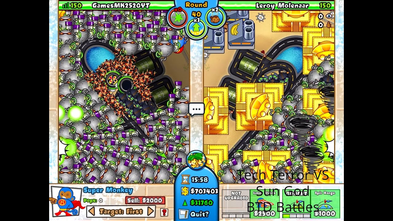 Tech Terror VS Sun God - BTD Battles - YouTube