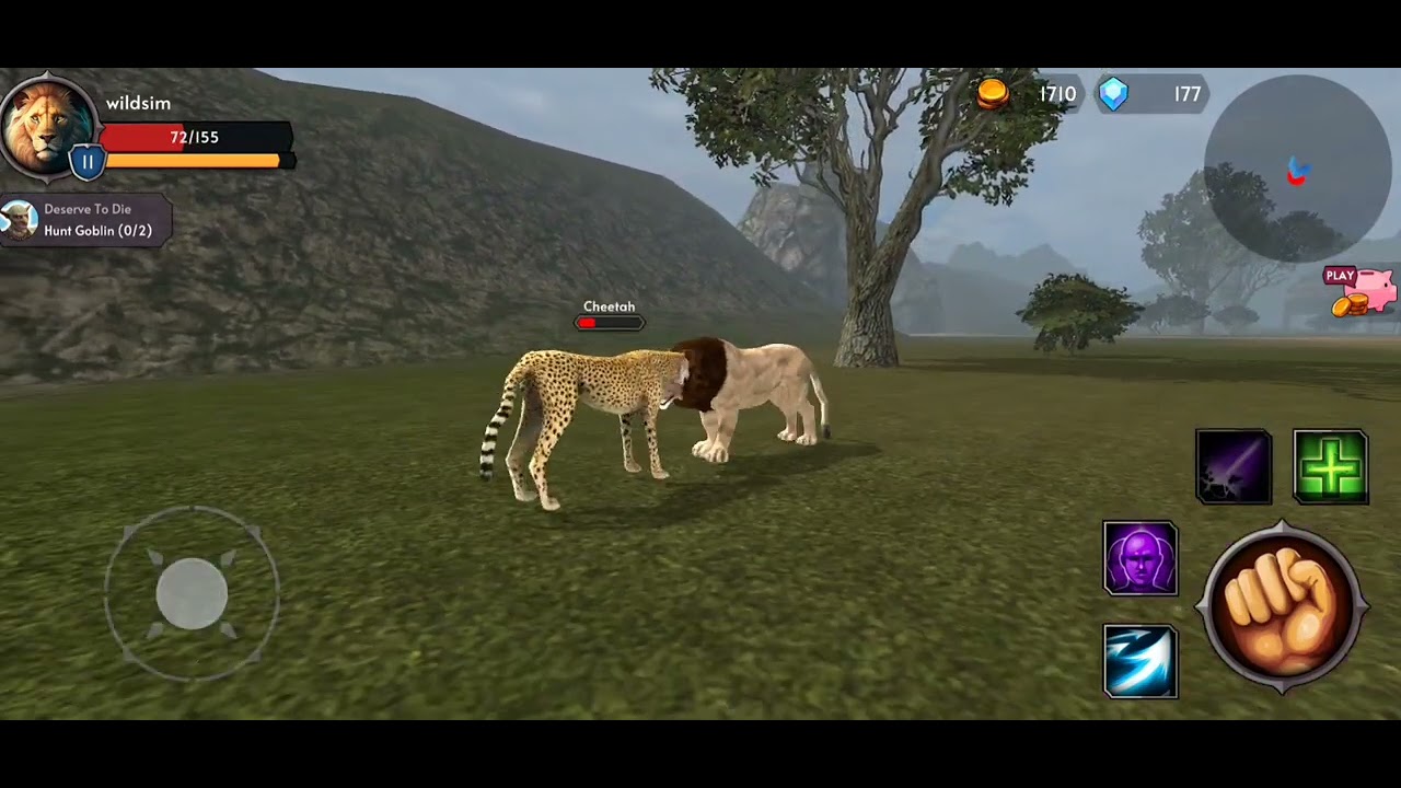 Lion V's Cheetah Fight İn The Forest / The Lion Simulation - YouTube