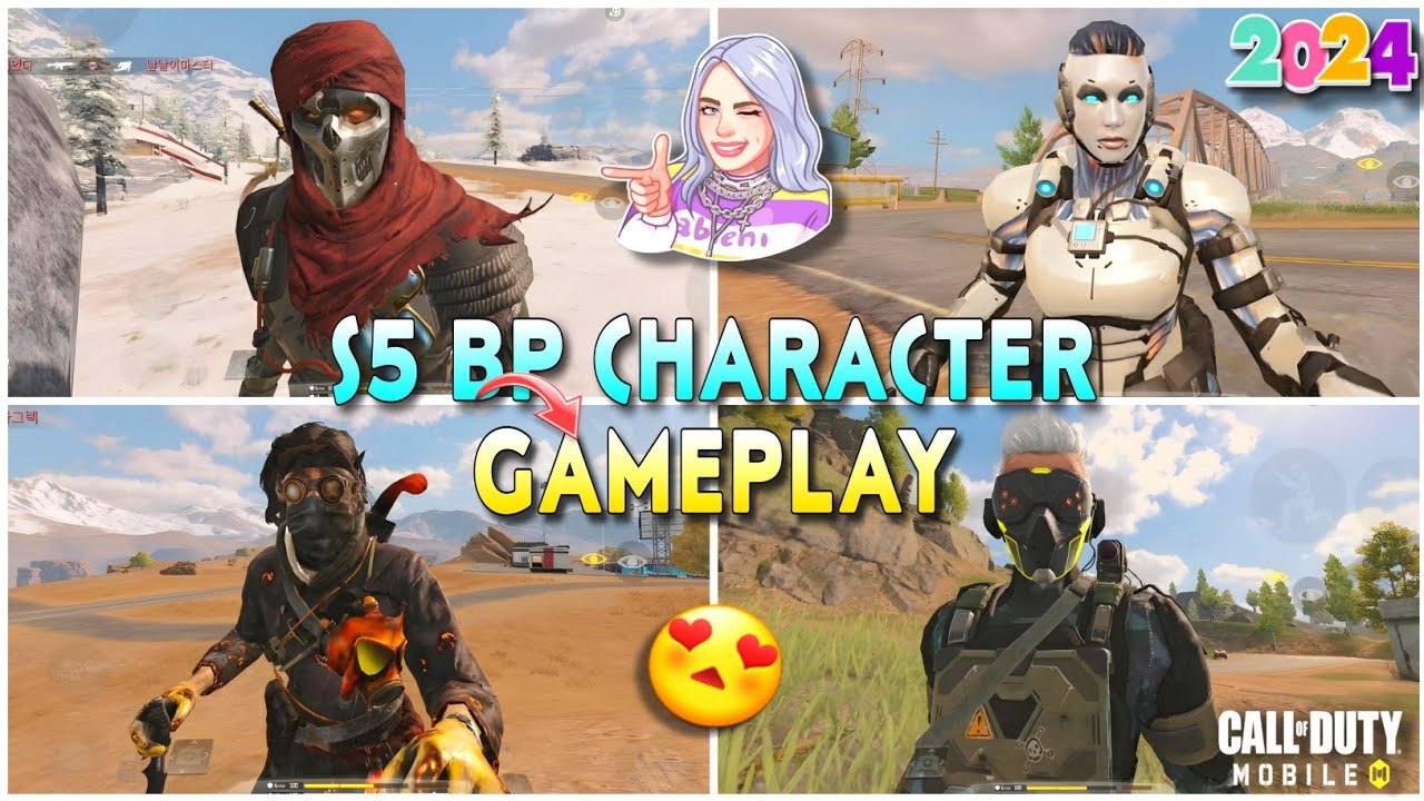 🤯Season 5 All Battle Pass Character Gameplay in Battle Royale | Codm S5 ...
