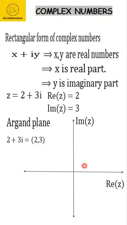 Rectangular form of complex numbers| COMPLEX NUMBERS| #shorts @mrs ...