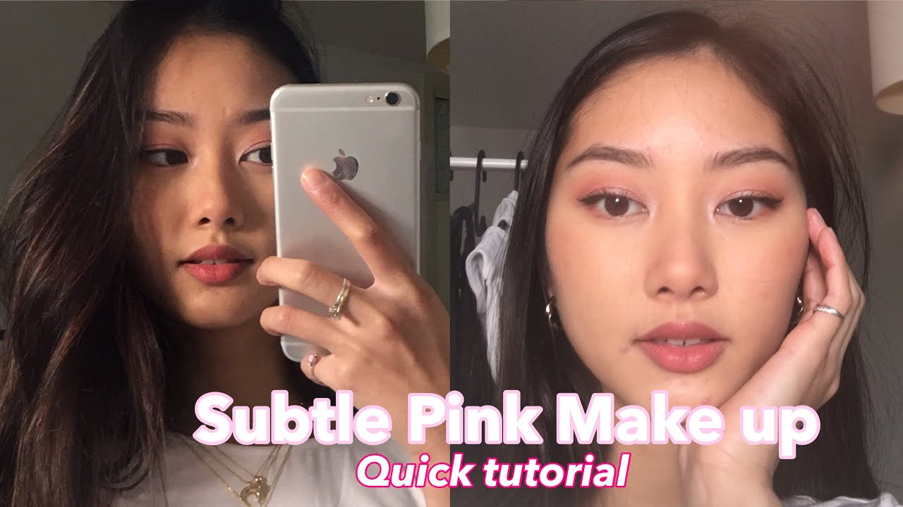 Subtle pink make up (quick 1min tutorial) - YouTube