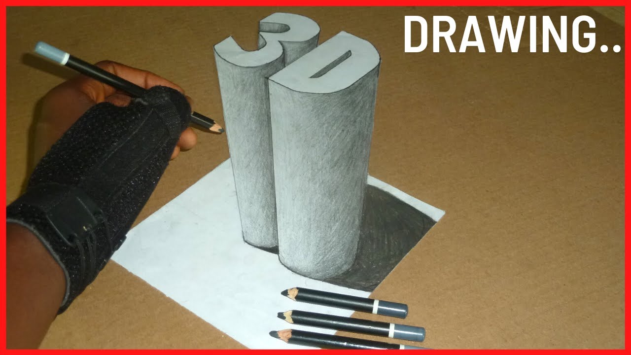 3d drawing easy | 3d drawings on paper | easy 3d art | 3 & D - YouTube