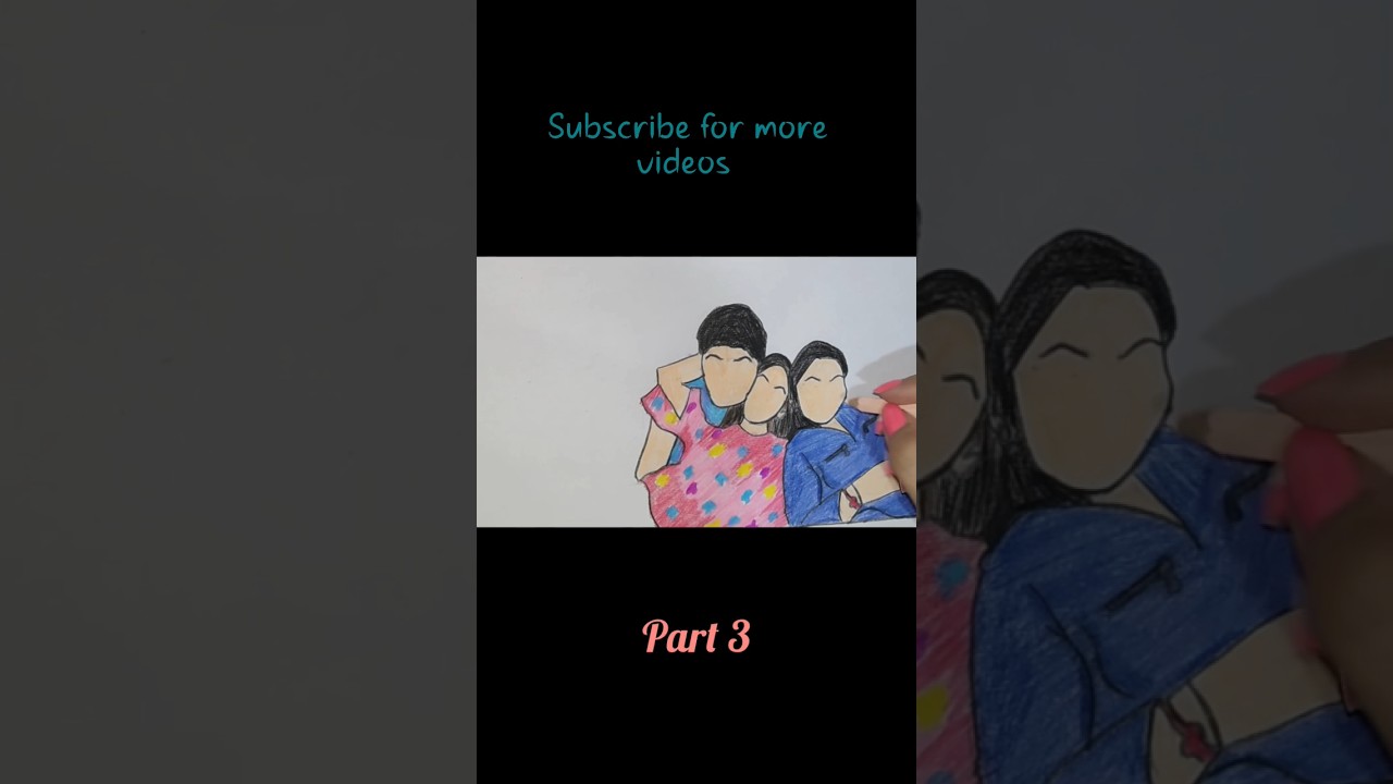 Siblings Drawing~ brother and sister~ Easy drawing for beginners step ...