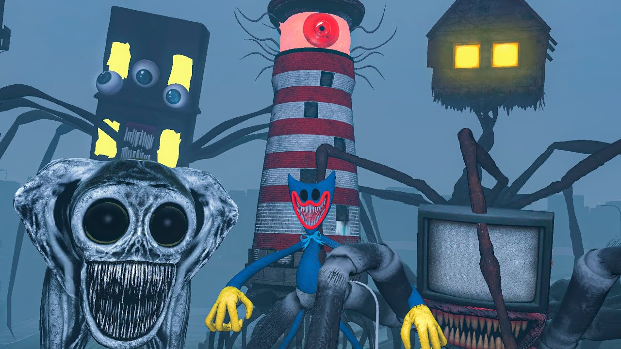 LIGHTHOUSE MONSTER, HUGGY WUGGY, ZOONOMALY, HOUSE HEAD trying to CATCH ...