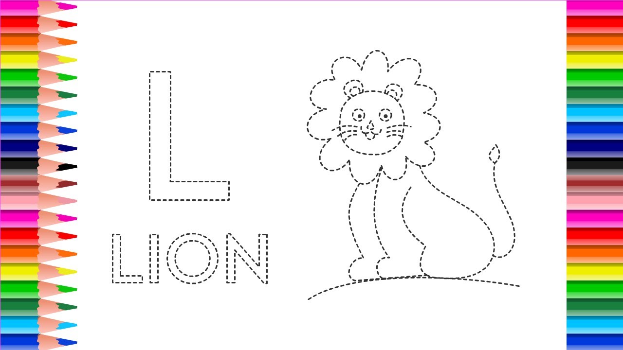 L for loin || ABCD for Kids || Drawing and Coloring for kids - YouTube