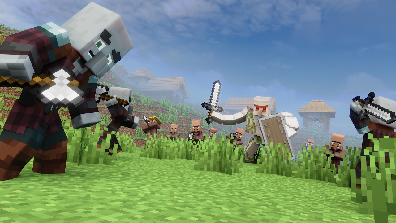 Villagers VS Pillagers! - THE PILLAGER CHALLENGE! (Minecraft Animation ...