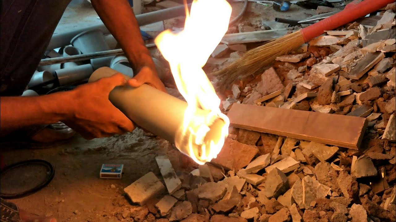 How to make PVC pipe socket. PVC pipe connection. Plumbing work by Sk ...