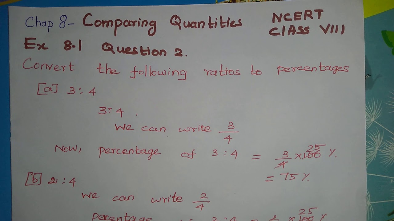 NCERT Mathematics Class 8 -Chapter 8 Excercise 8.1 Question 2 - YouTube