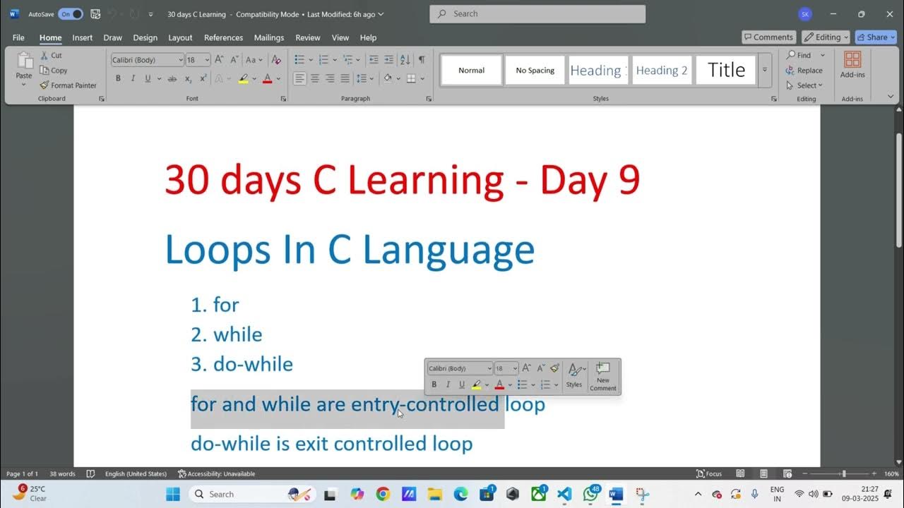 Loops In C || Day 9 Of 30 Days C Learning || Code With Singerji || Shubham Karmakar - YouTube