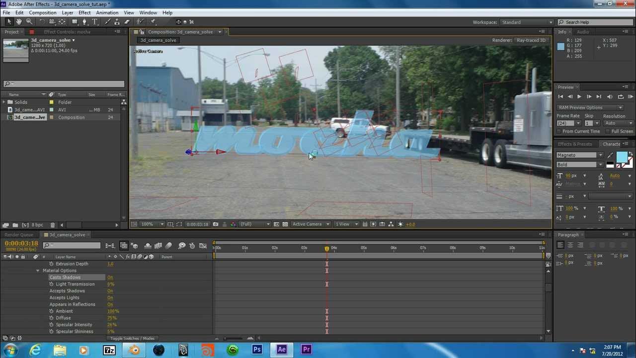 Mocha v3 3D Camera Solve Tutorial Part 4 - YouTube