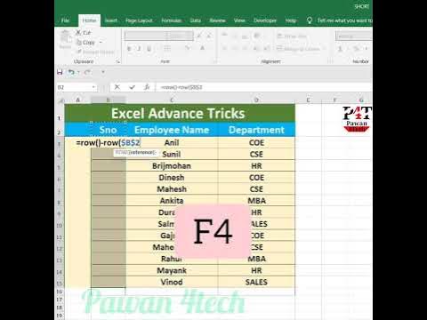 Serial Number Automatic Update By Using Formula | Excel Advance Trick And Tips | #short #shorts ...