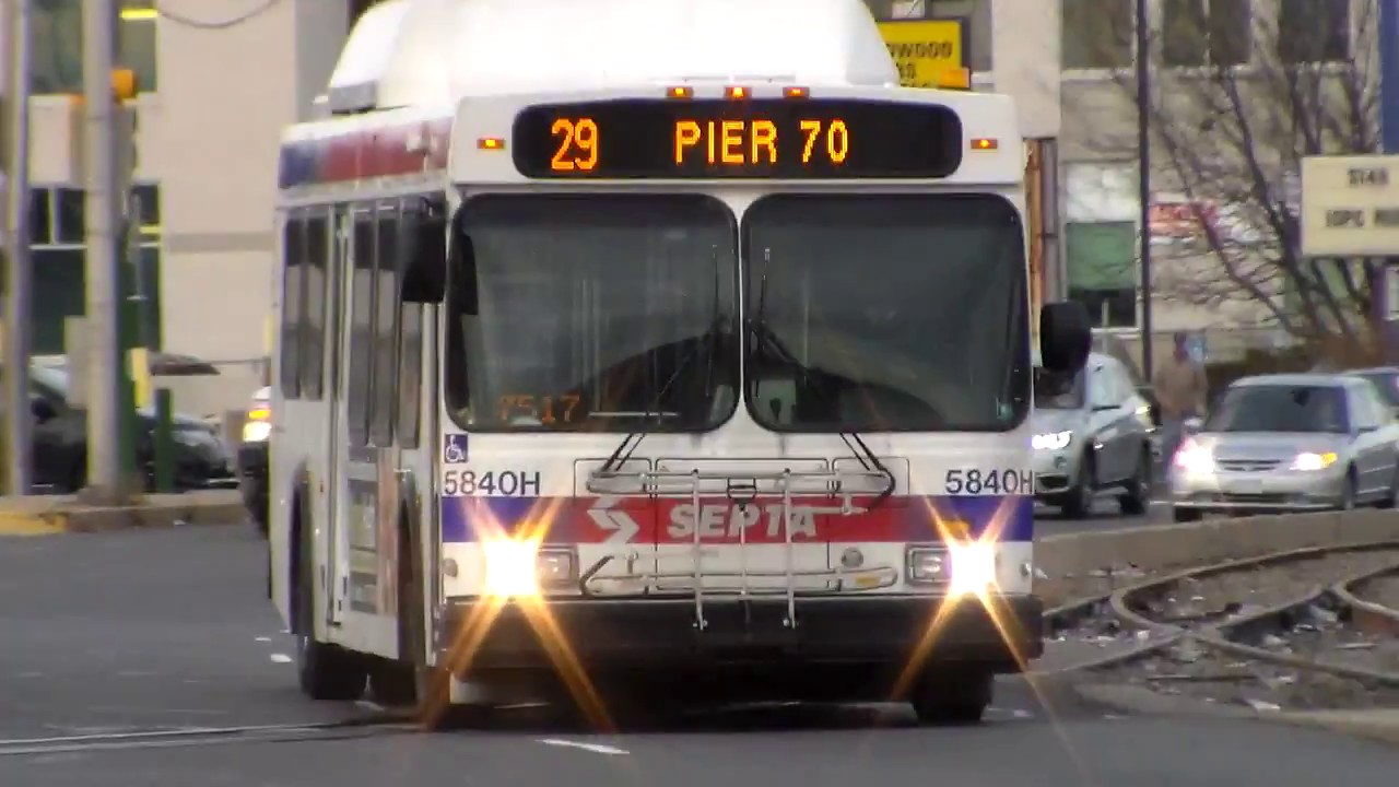 SEPTA BUS: HYBRID NEW FLYER DE40LF 5840H ON ROUTE: 29 - YouTube