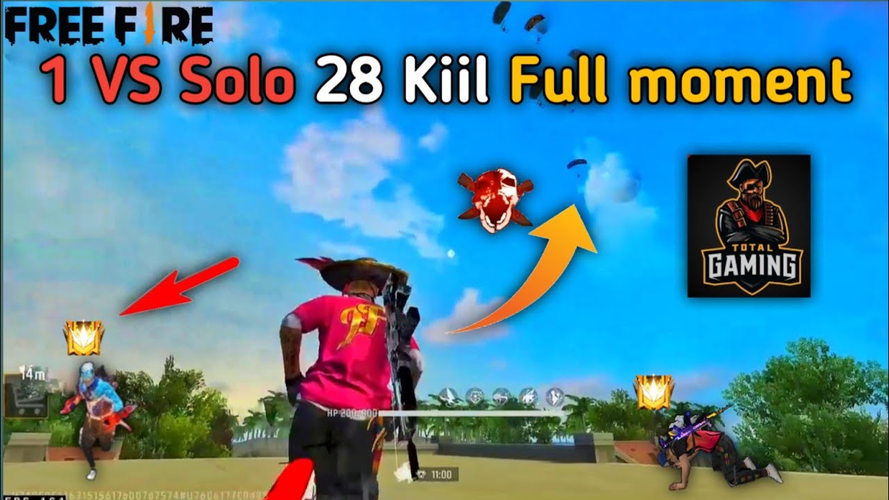 Free fire 1 VS Solo 28 Kiil Full moment ajju bhai 28 Kiil ka buya 🔥 ...
