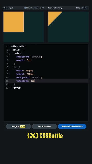 Css Battle Challenge 13 Solution Totally Triangle Cssbattle Codingshorts Shorts Coding