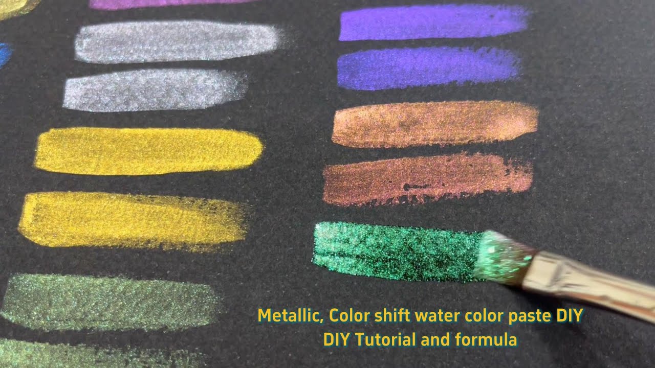 How to make your own Metallic, Color shift water color paint - YouTube