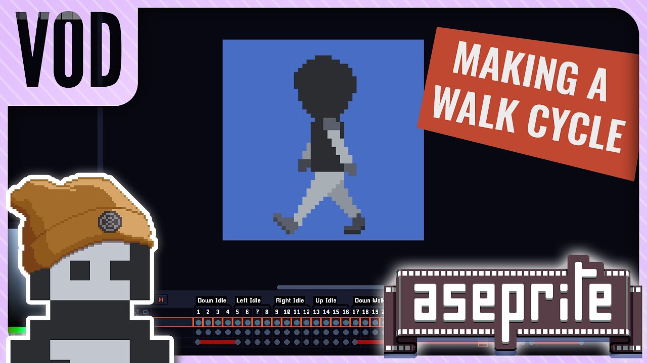 Making a Walk Cycle Animation and checking out Aseprite tiles - YouTube