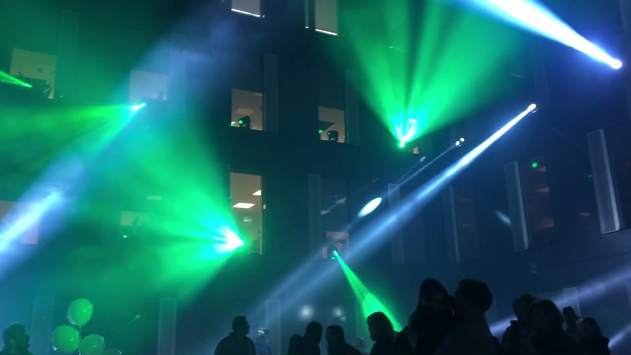 Awesome light show in new Ericsson office in Lodz - YouTube