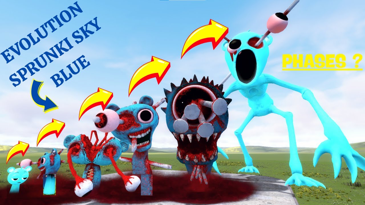 INSANE EVOLUTION OF SKY BLUE SPRUNKI in Garry’s Mod! Every Phase Gets ...