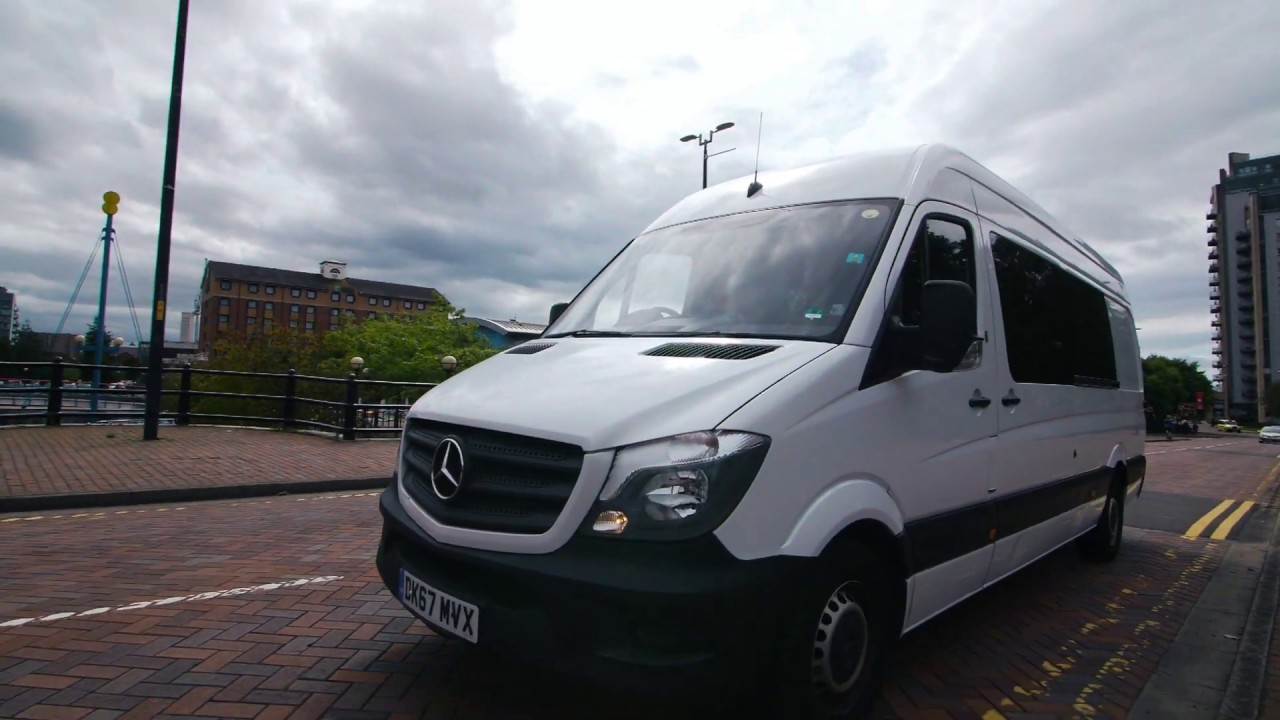Mercedes Sprinter, 9-seat standard splitter van - YouTube