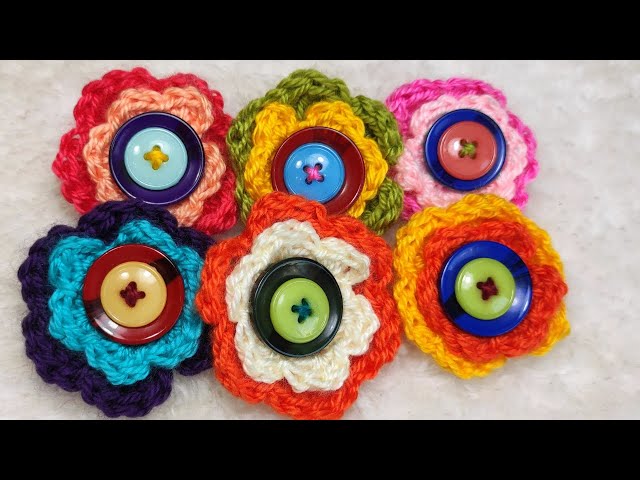 Crochet Flower Button Pattern