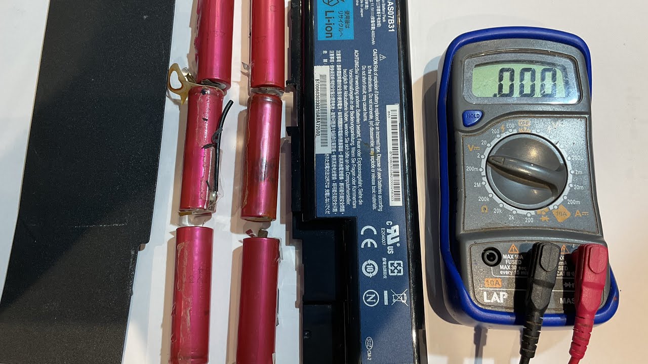 Laptop battery pack disassemble. Education - YouTube