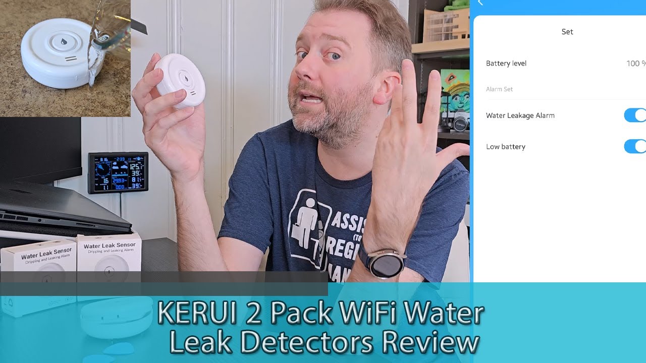 LOOK OUT FOR WATER LEAKS - KERUI WiFi Water Leak Detectors Review - YouTube