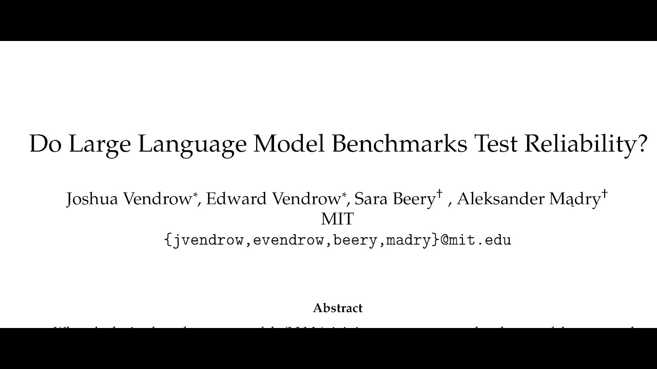 [QA] Do Large Language Model Benchmarks Test Reliability? - YouTube