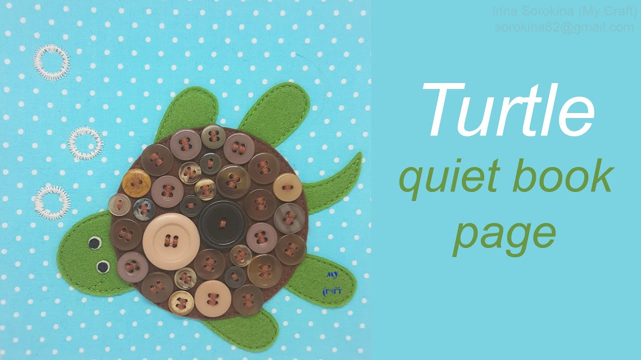 Quiet book page "Turtle" tutorial / Страничка развивающей книги ...