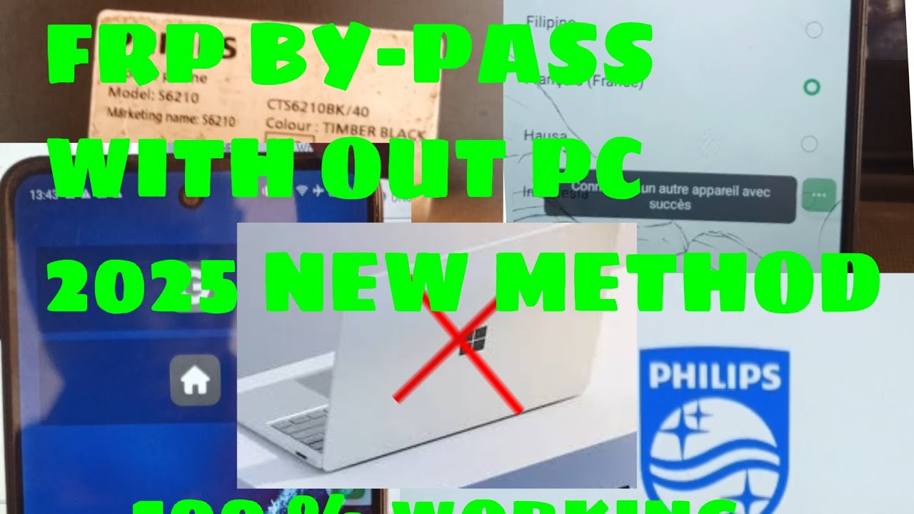 PHILIPS S6210 FRP BY-PASS WITH OUT PC DÉVERROUILLAGE COMPTE GOOGLE SUR ...