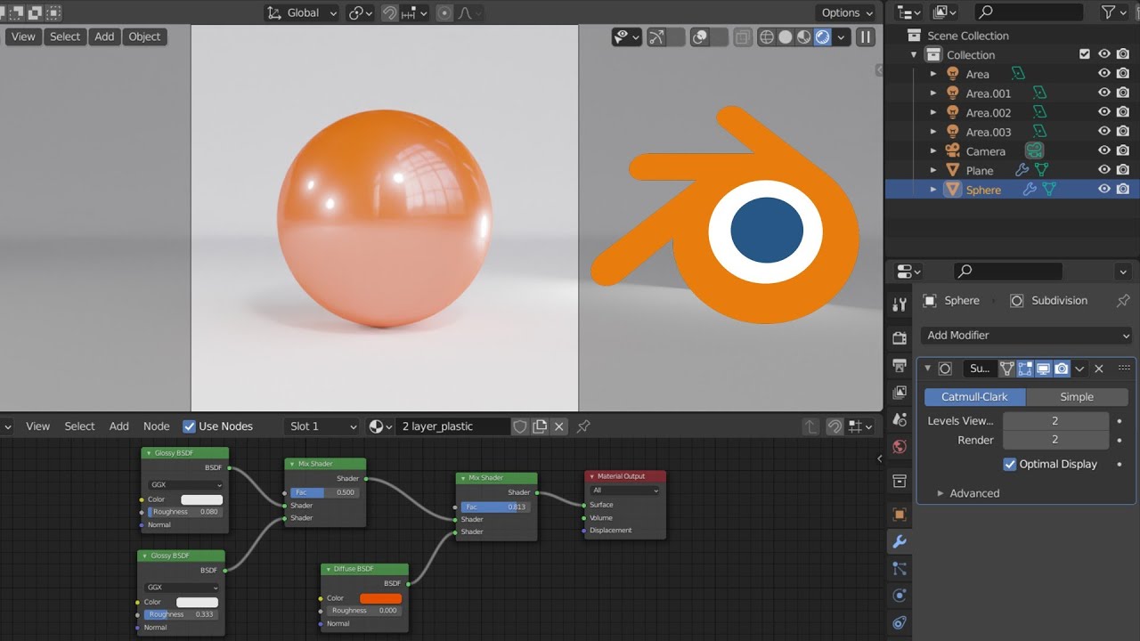 Blender Plastic Material with 2 layers of coating - YouTube