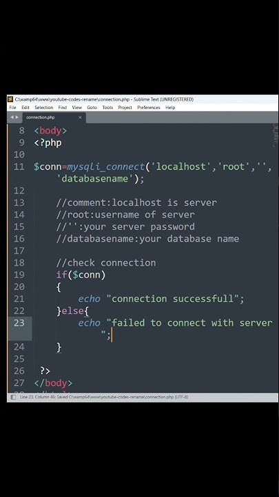 how to connect webpage to database. #php #database #mysql #beginners #html #ui #bca # ...