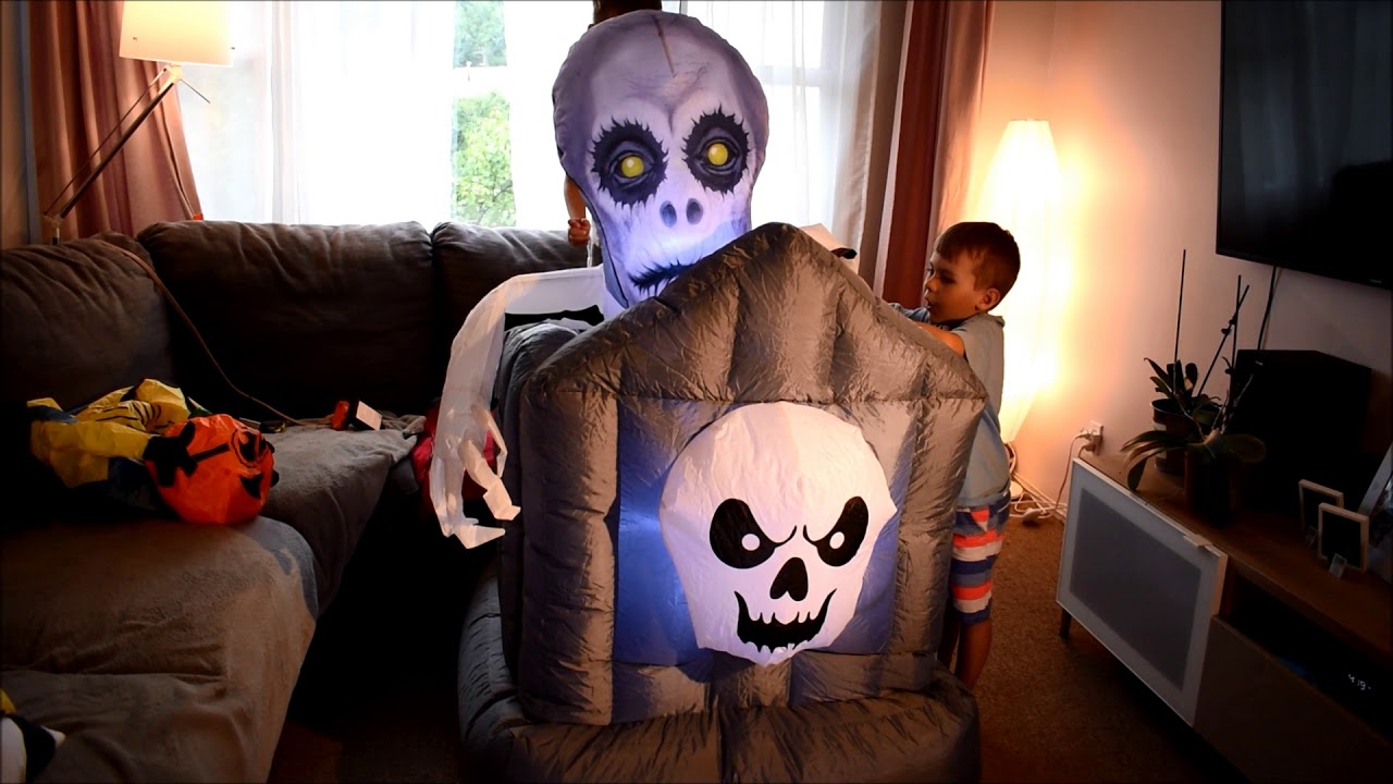 Airblown POP-UP Ghost Haunted Inflatable Animated Halloween - unboxing ...