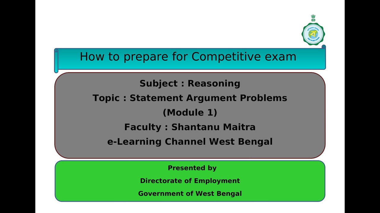 Reasoning : Statement Argument Problems (Module 1) - YouTube