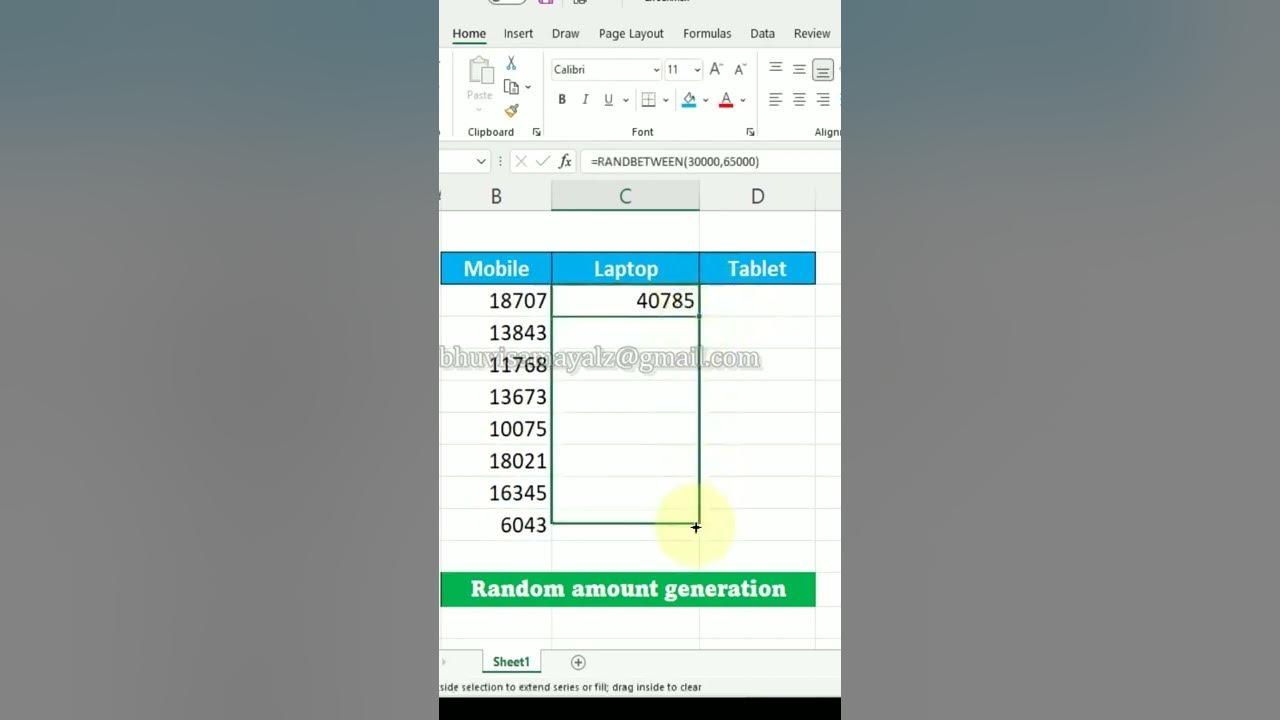 Excel for New Learners: How to get random amount - YouTube