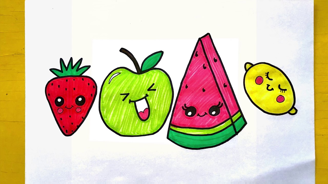 Draw Fruit with Funny Faces! - YouTube