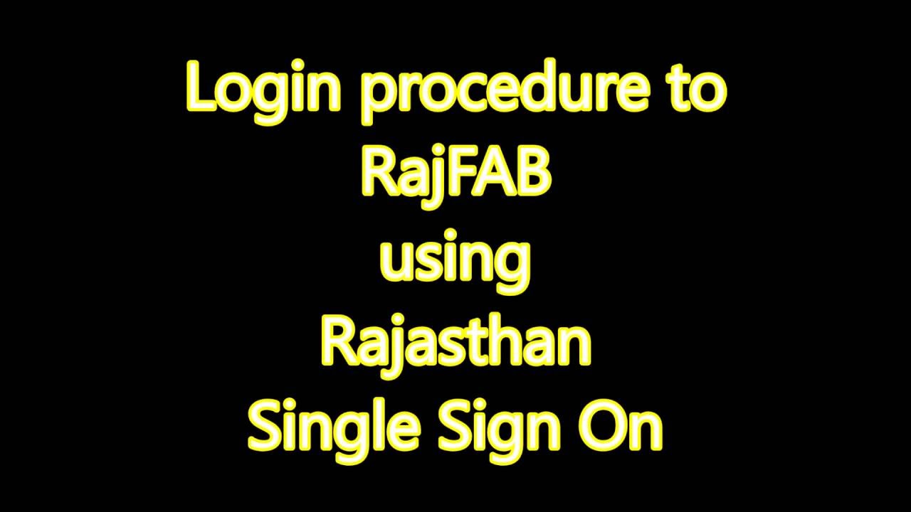 How to login to RajFAB using Rajasthan Single Sign On facility - YouTube
