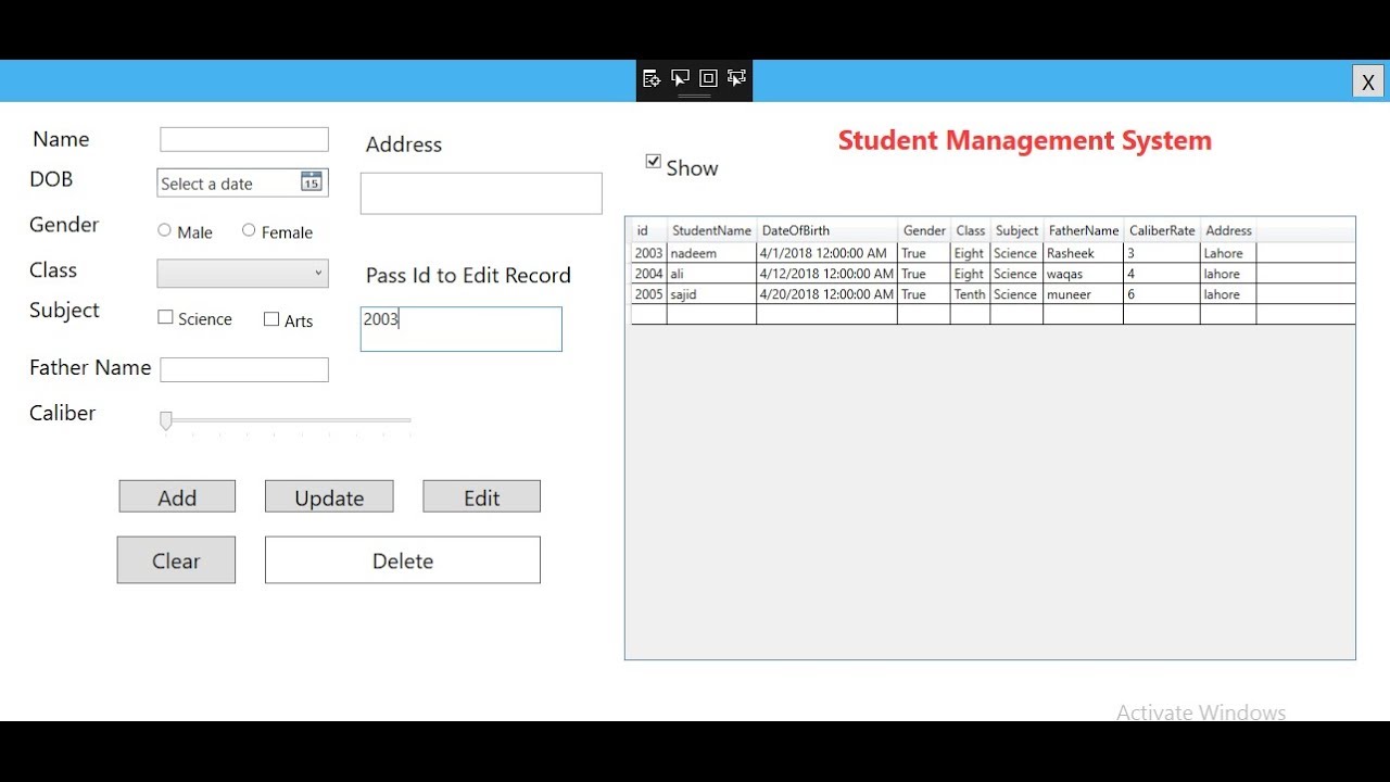 Part 8 Student Management System In WPF entity Framework db First (Edit) - YouTube